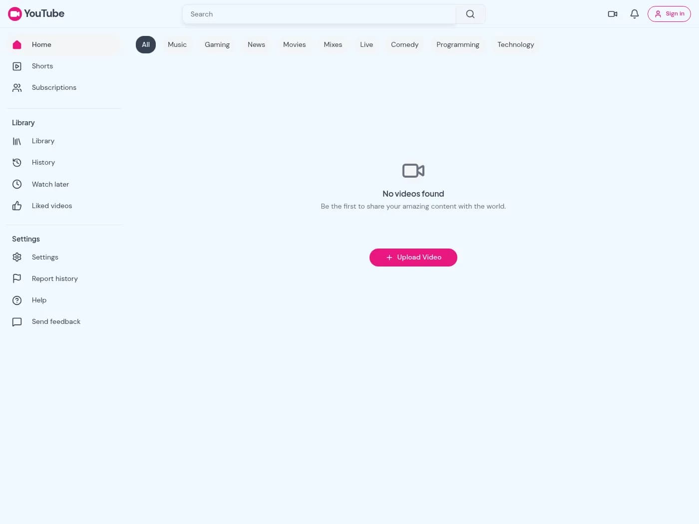 YouTube Clone Hub