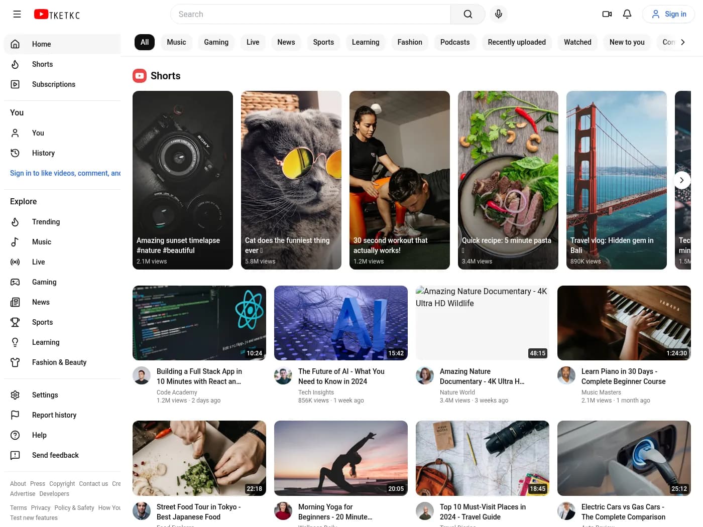 YouTube Clone