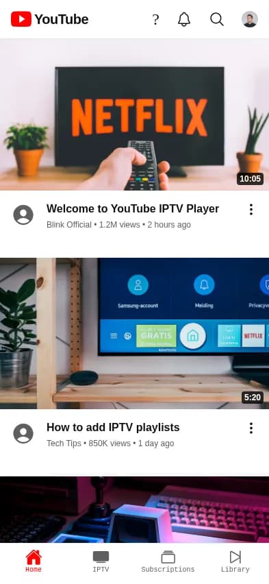 YouTube IPTV Player