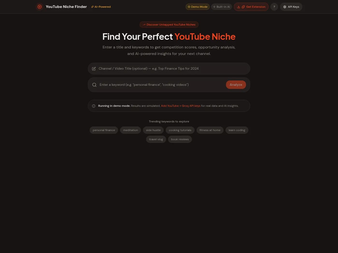 YouTube Niche Finder