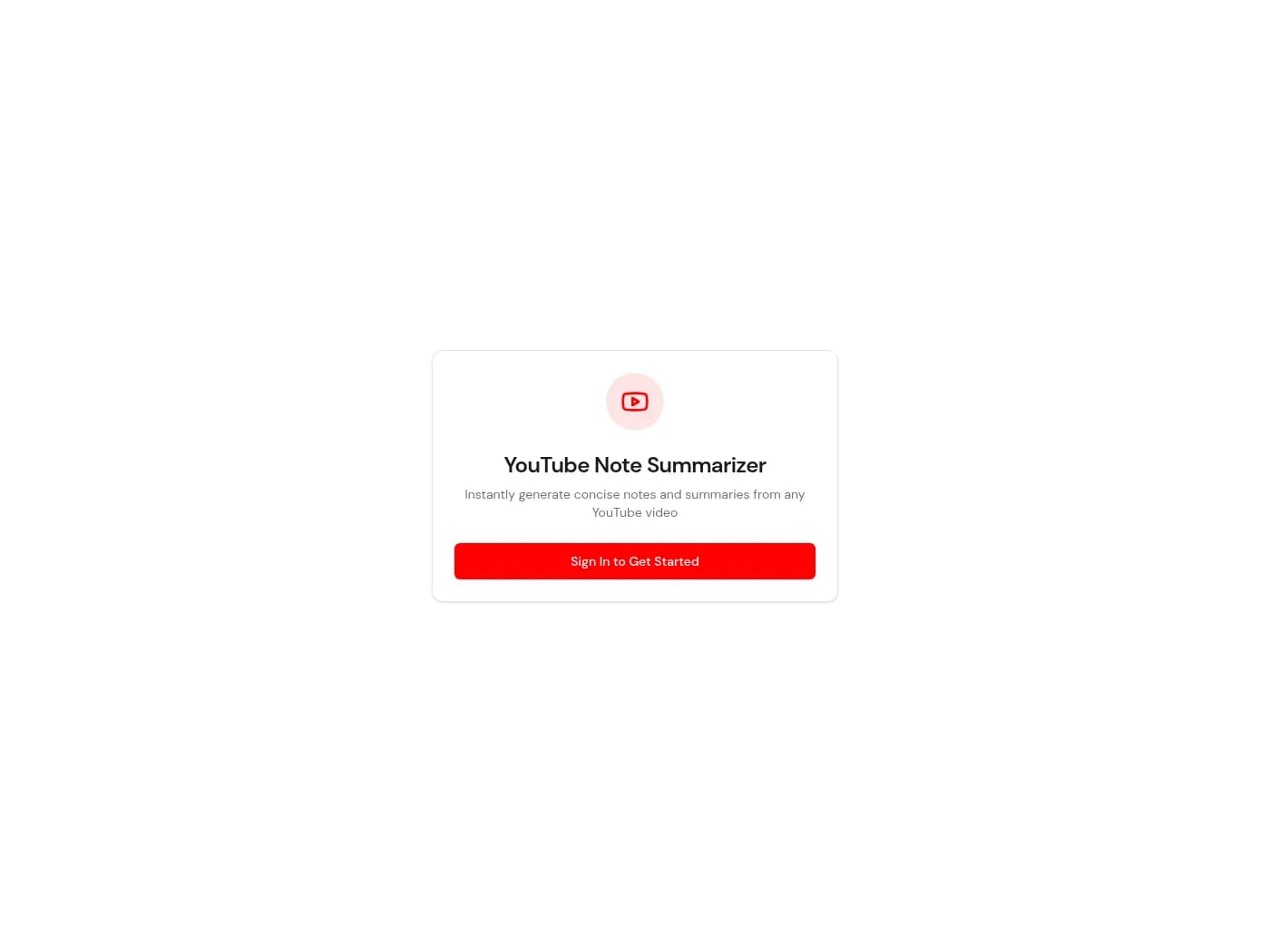 YouTube note summarizer