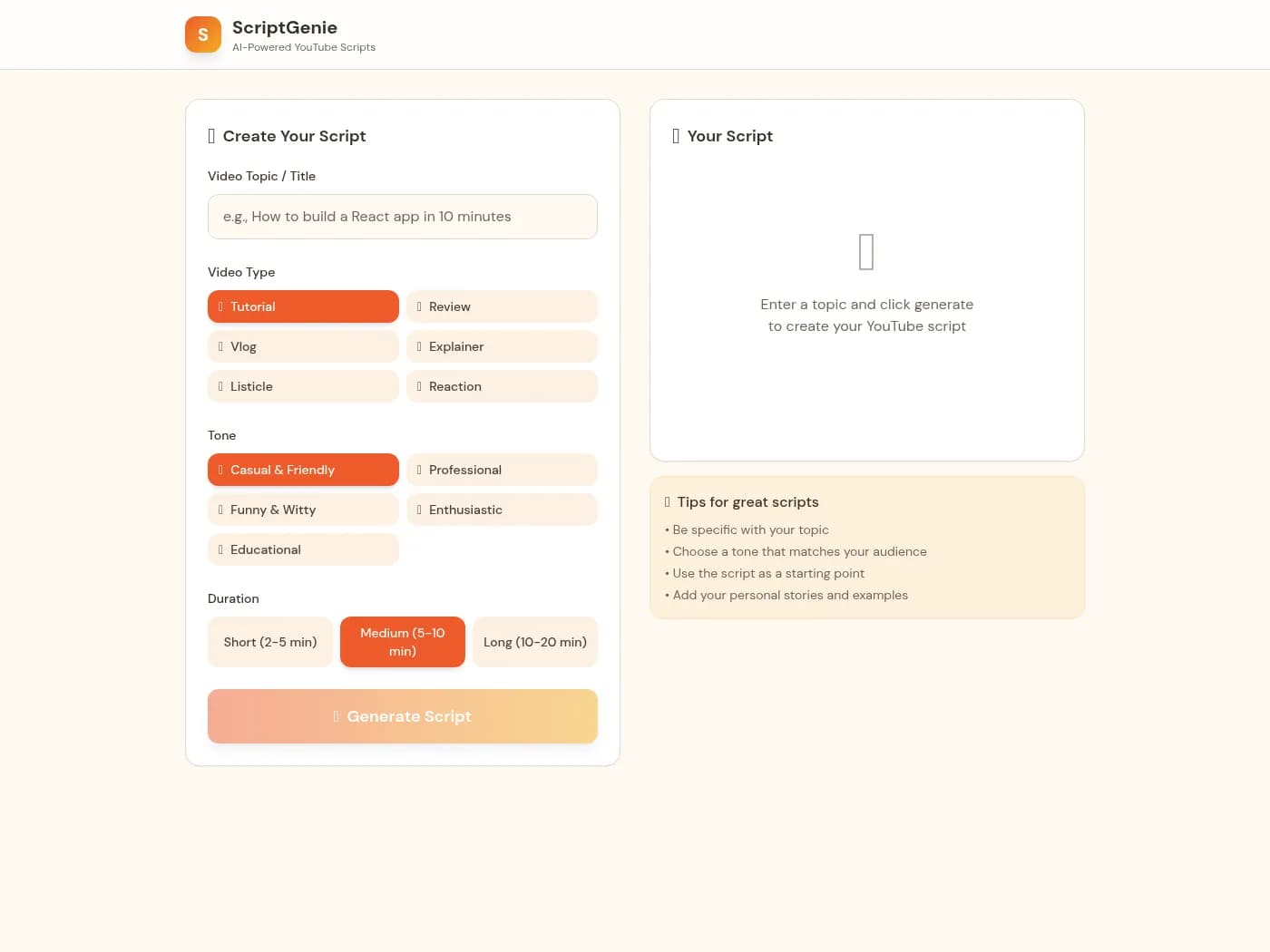 ScriptGenie
