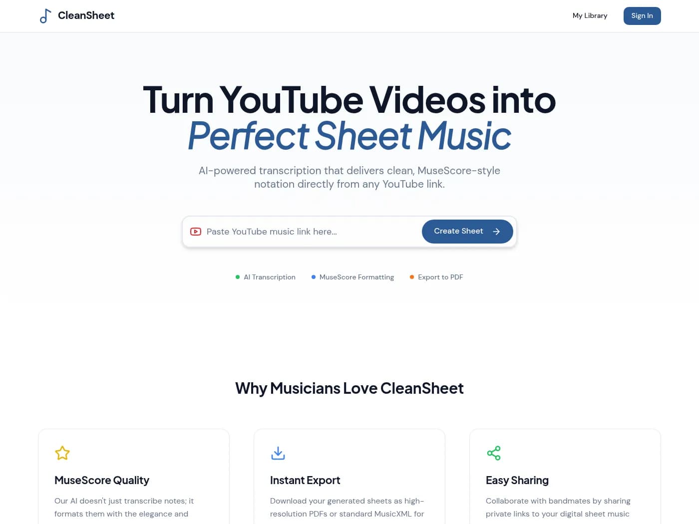 CleanSheet for YouTube