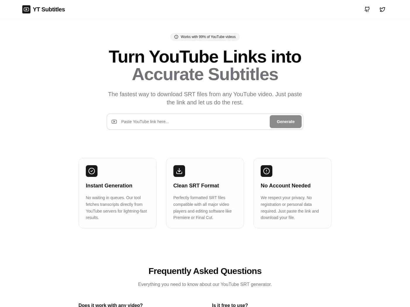 YouTube SRT Generator
