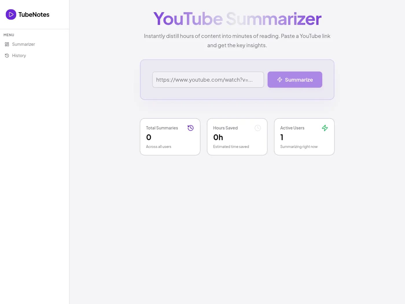YouTube Summary App