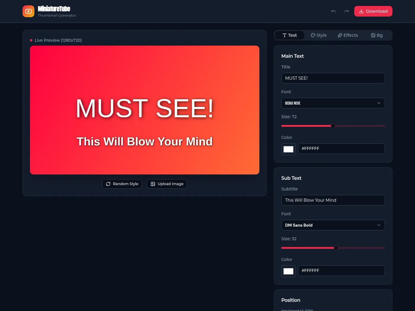 MiniatureTube Generator