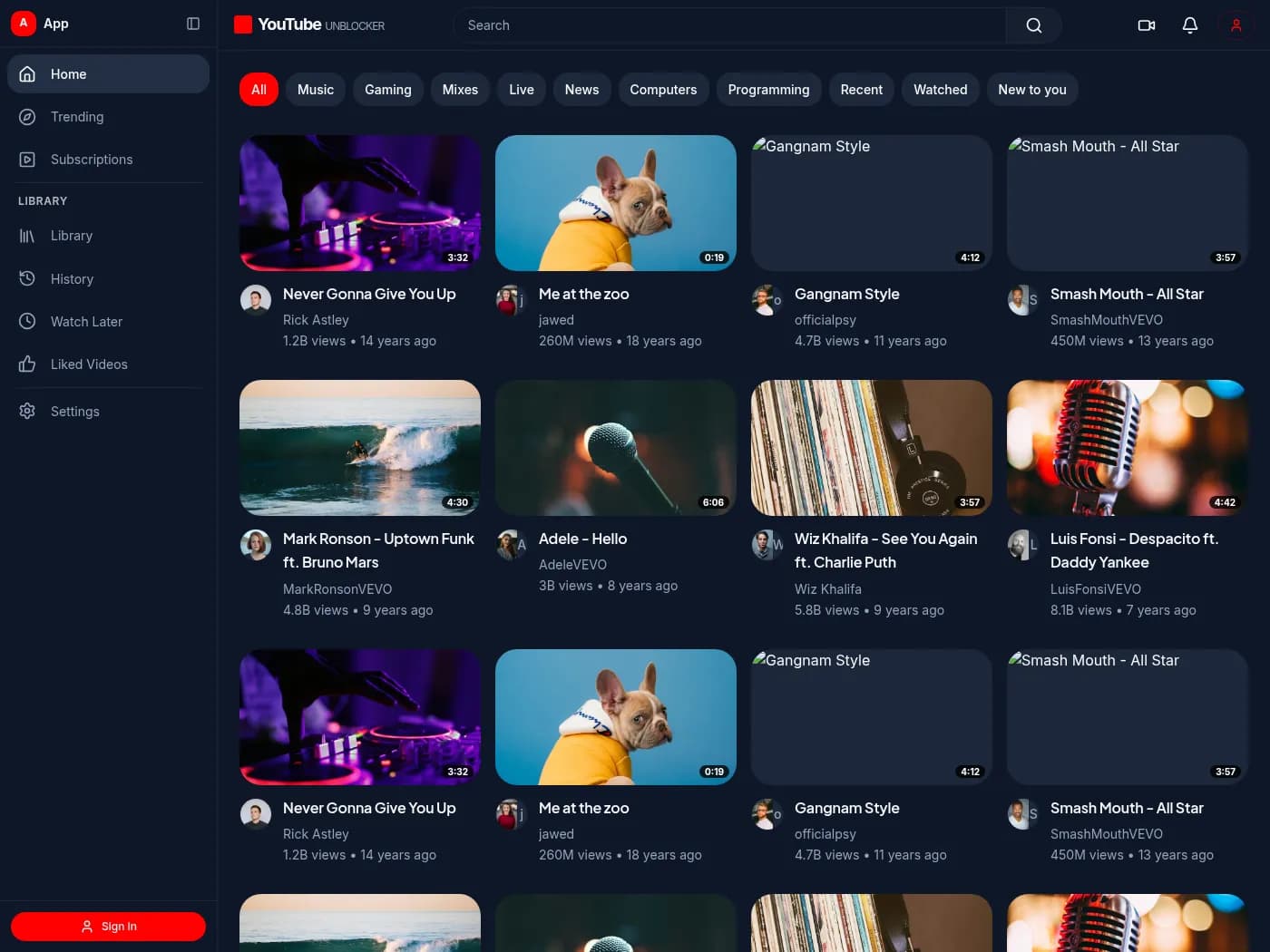 YouTube Unblocker Platform