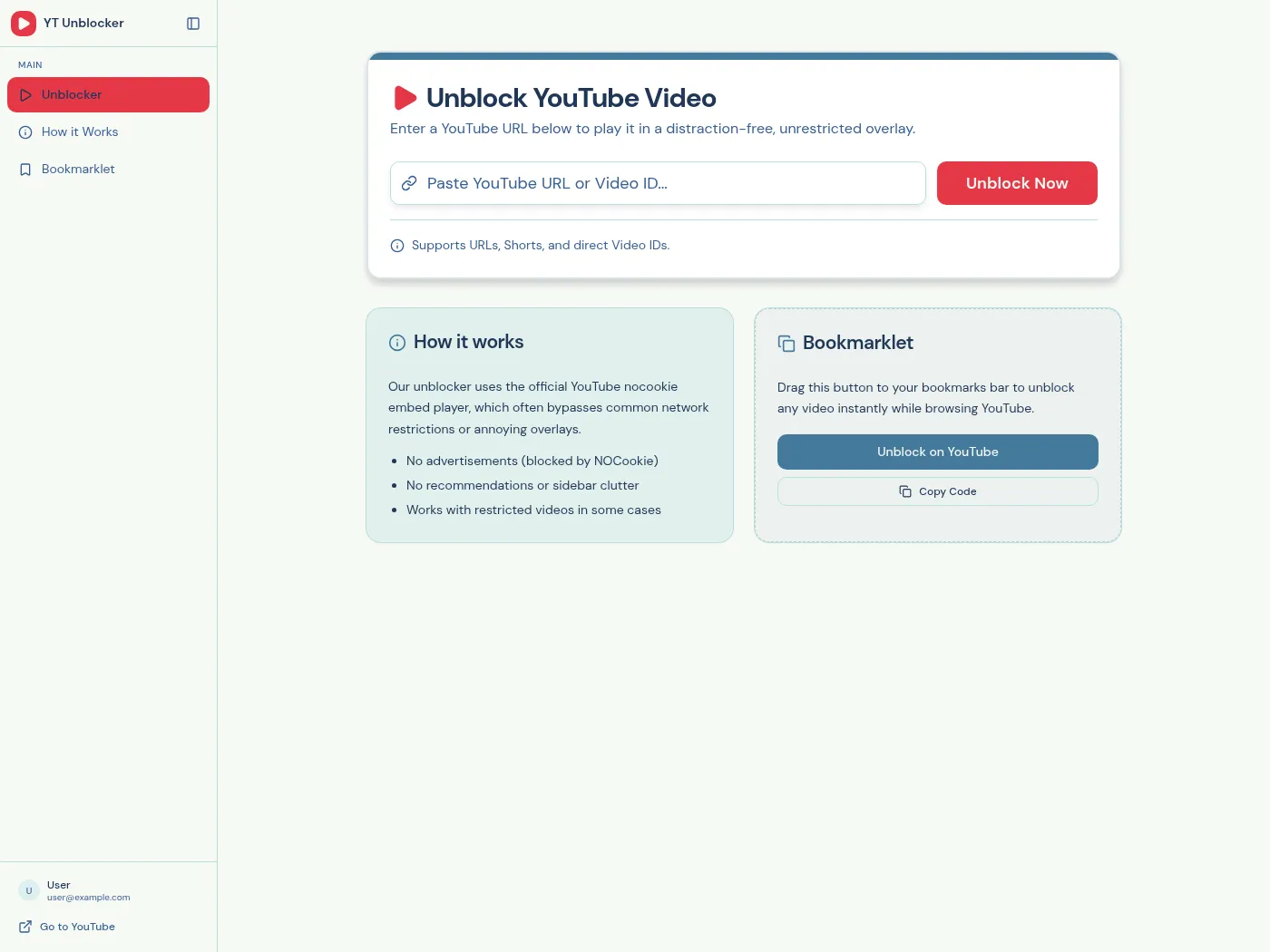 YouTube Video Unblocker