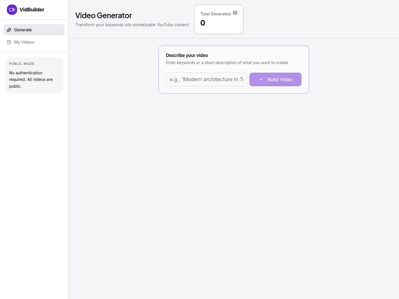 YouTube Video Builder