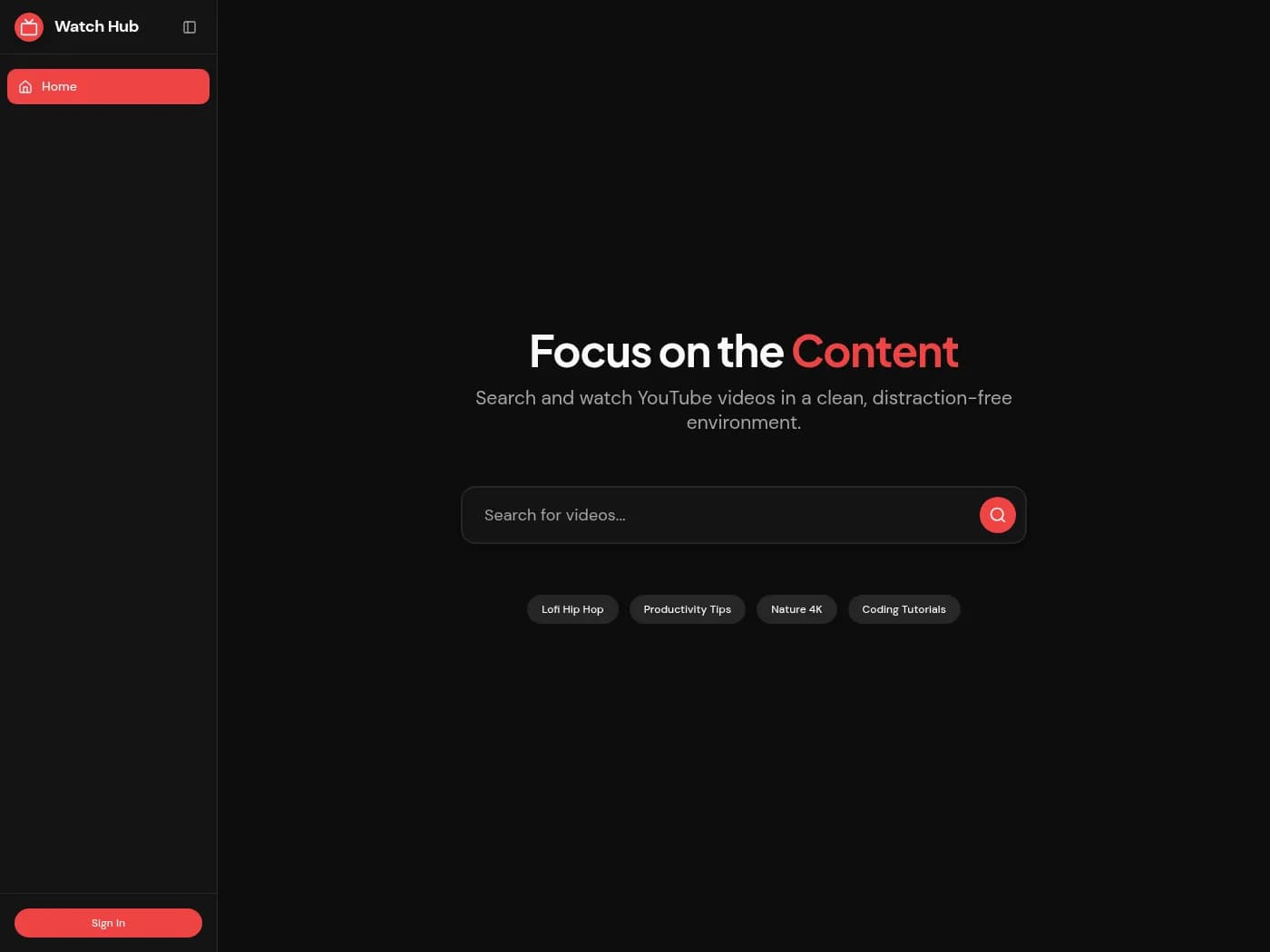 YouTube Watch Hub