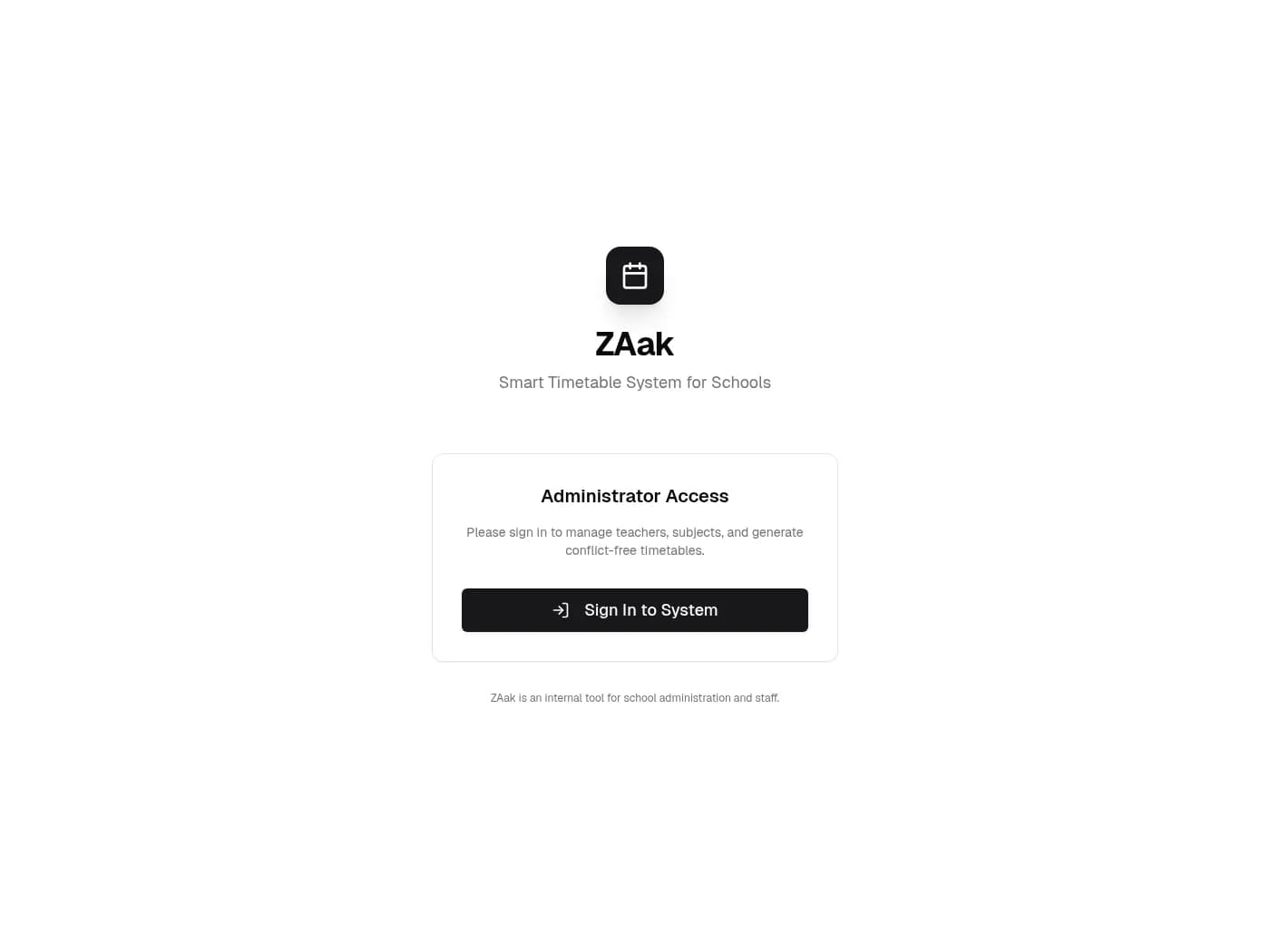 ZAak Timetable Manager