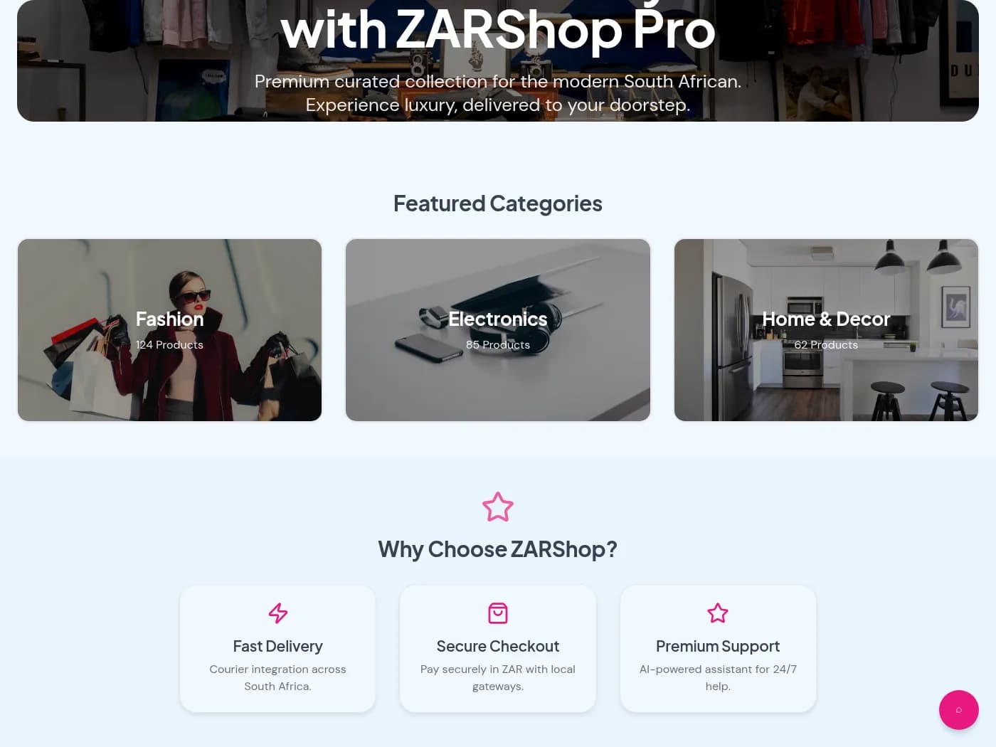 ZARShop Pro E-Commerce