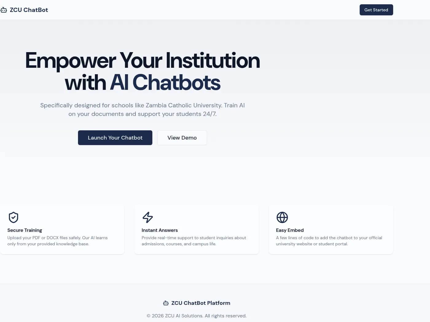 ZCU AI Chatbot Platform