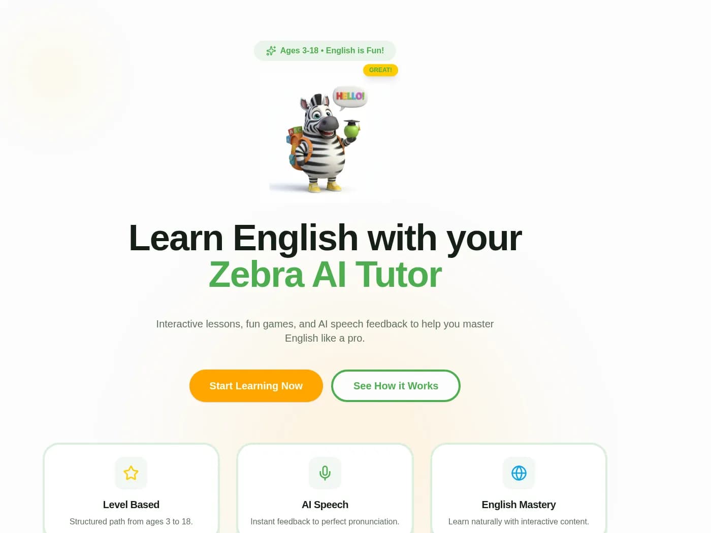 Zebra English AI Tutor