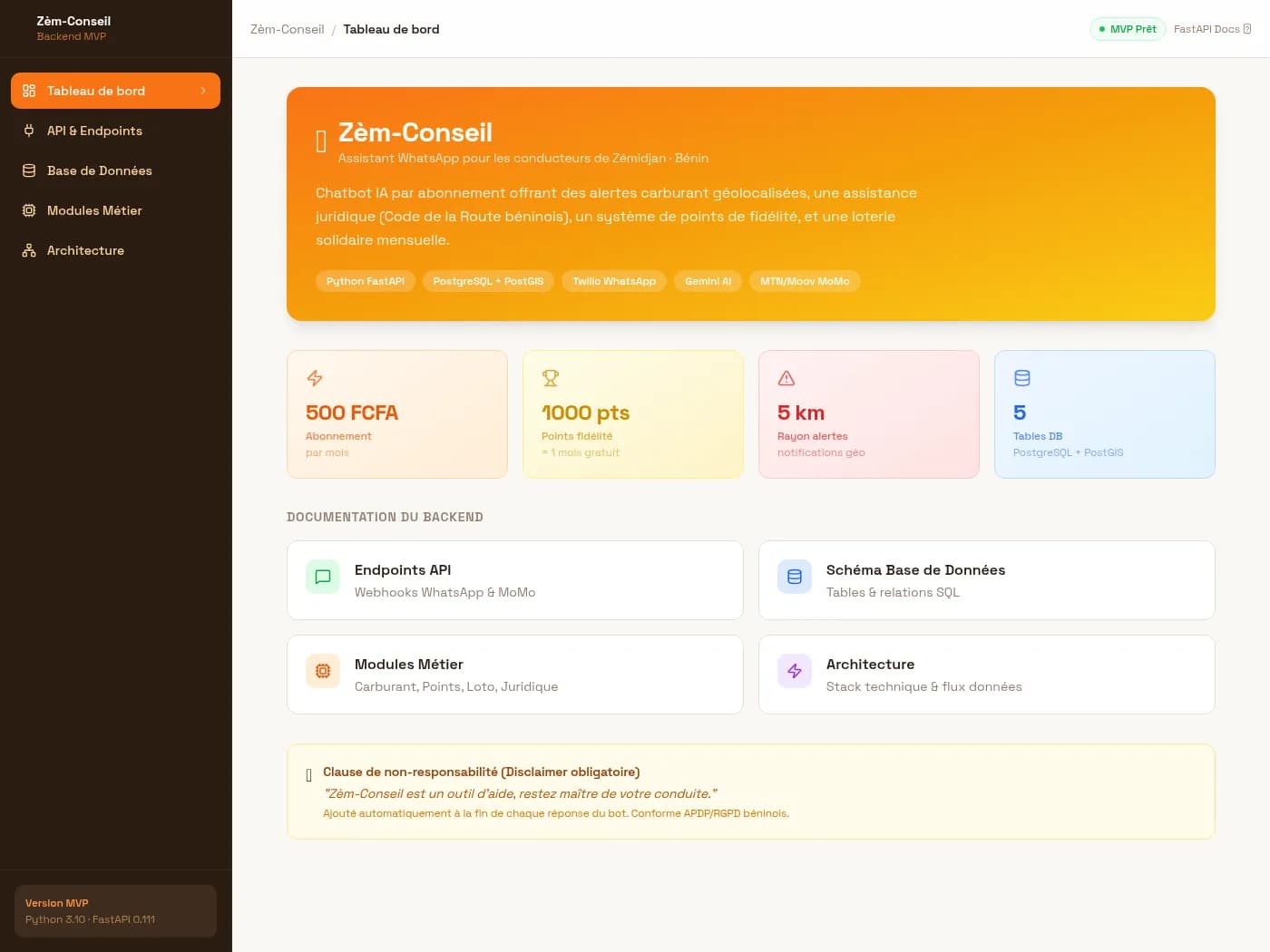 Zèm-Conseil Chatbot Backend