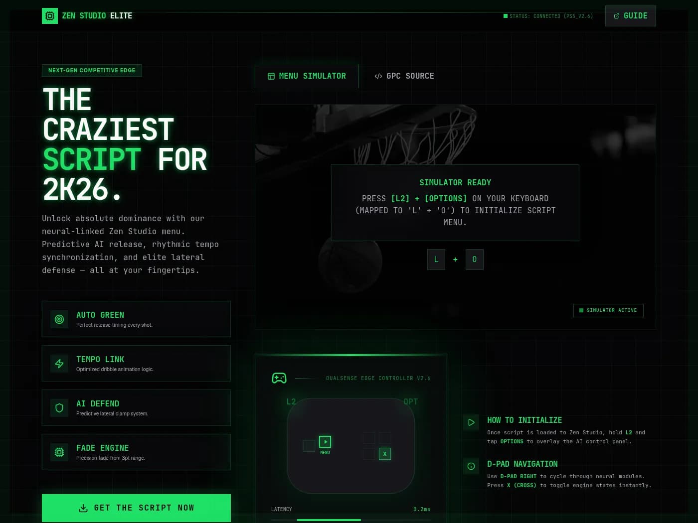 Zen Studio Script Menu
