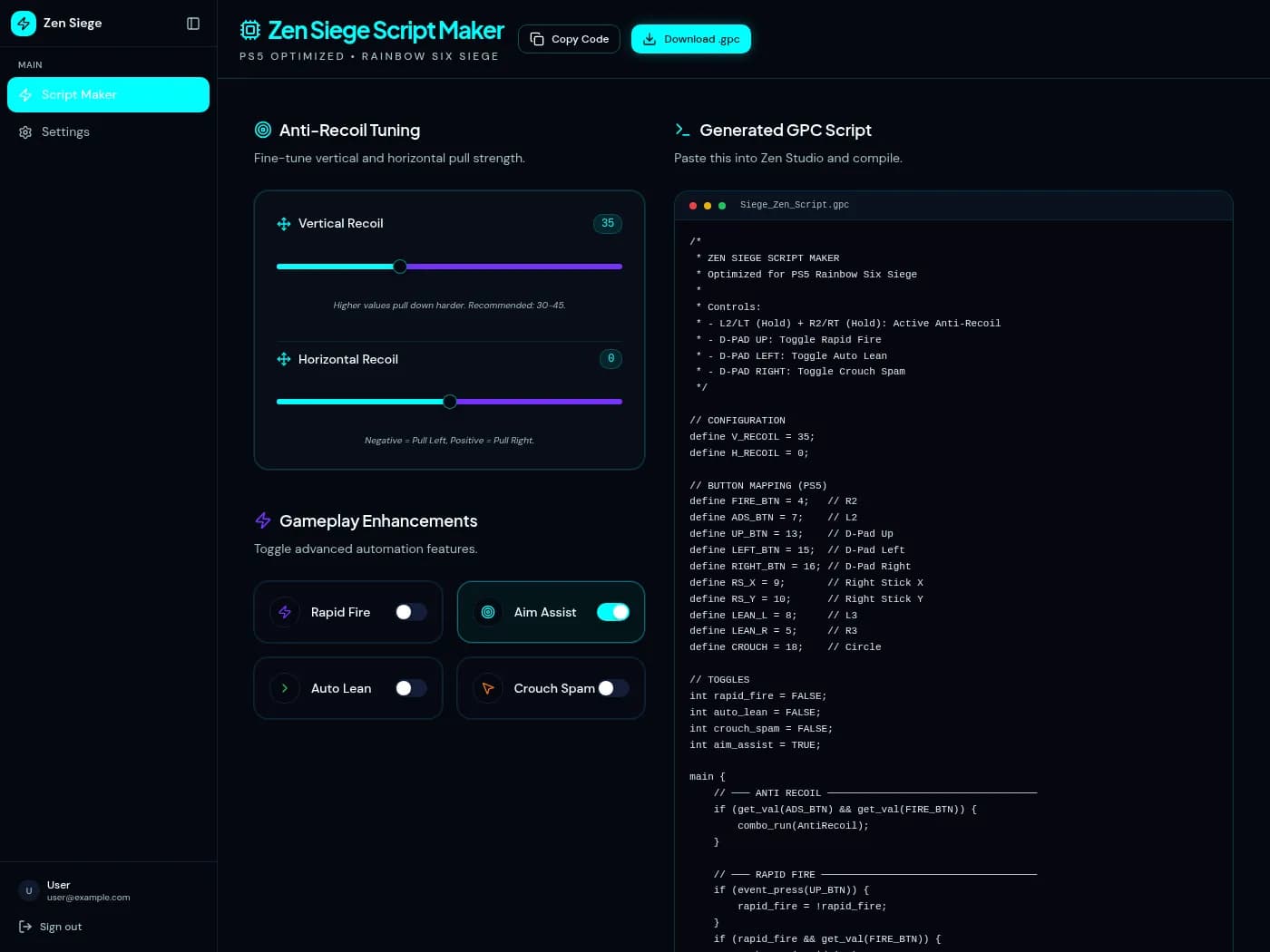 Zen Siege Script Maker