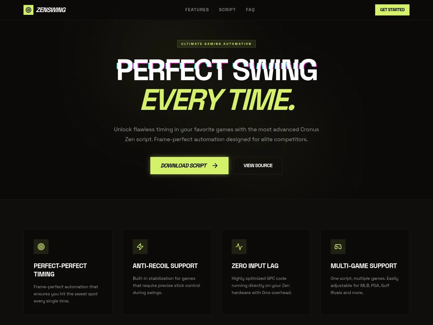 Zen Perfect Swing Script