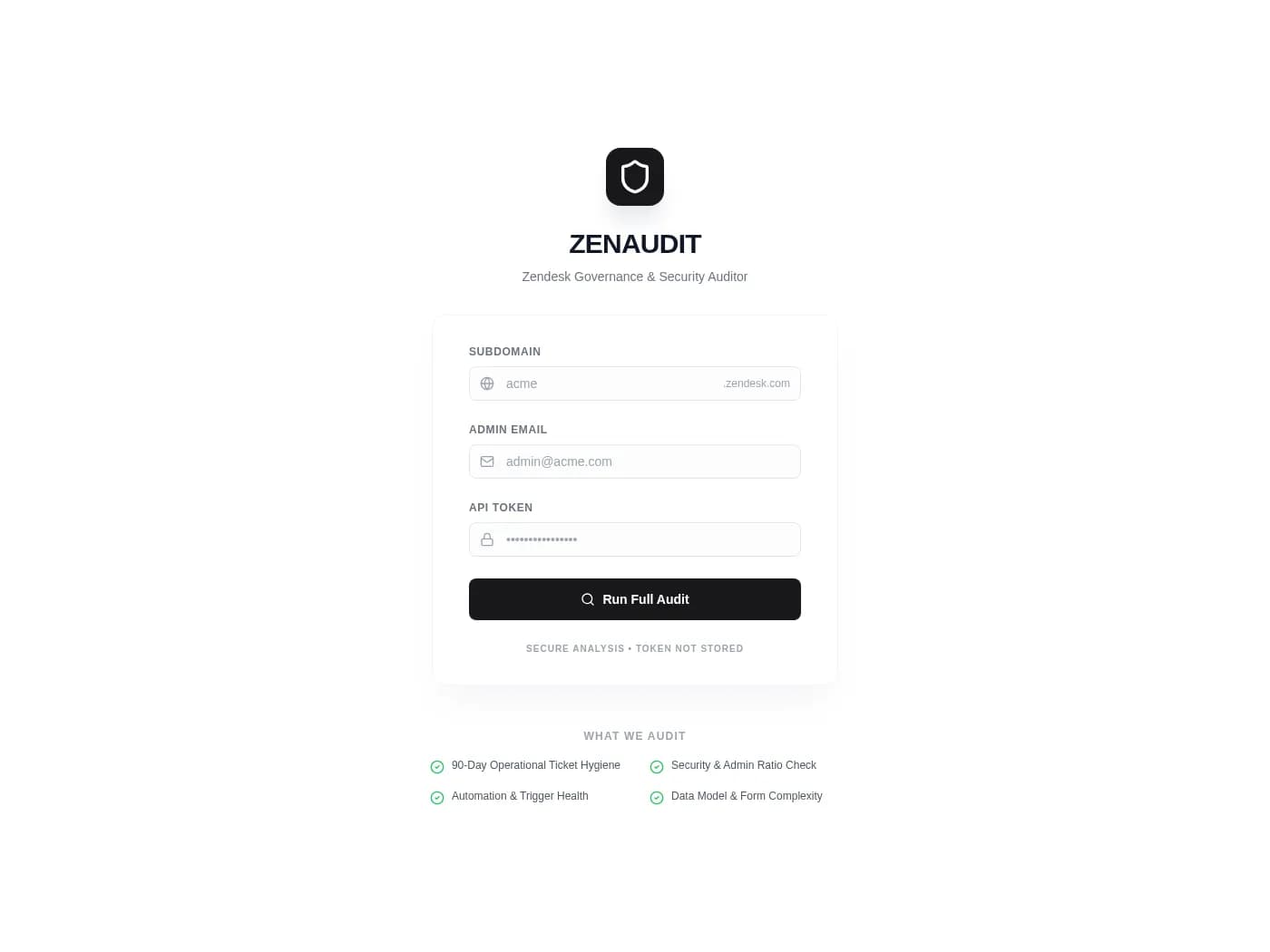 ZENAUDIT Zendesk Auditor