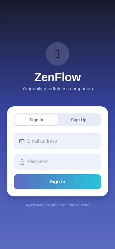 ZenFlow Wellness App