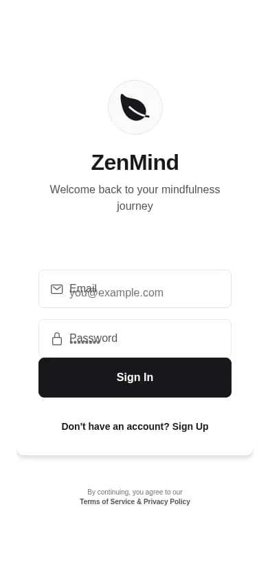 ZenMind Wellness App