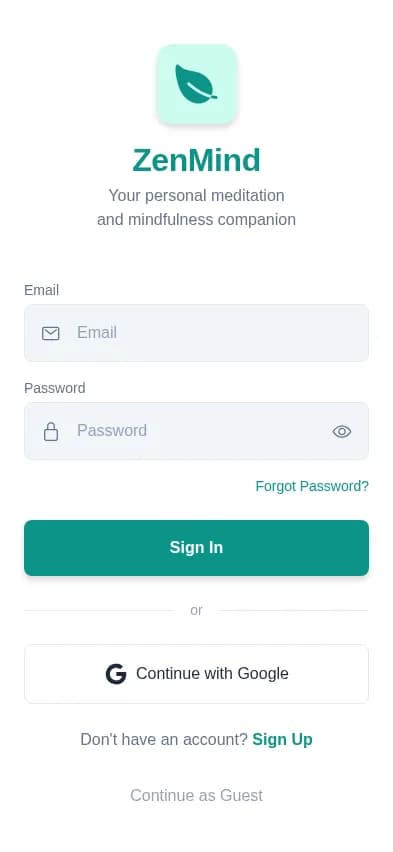ZenMind Wellness App