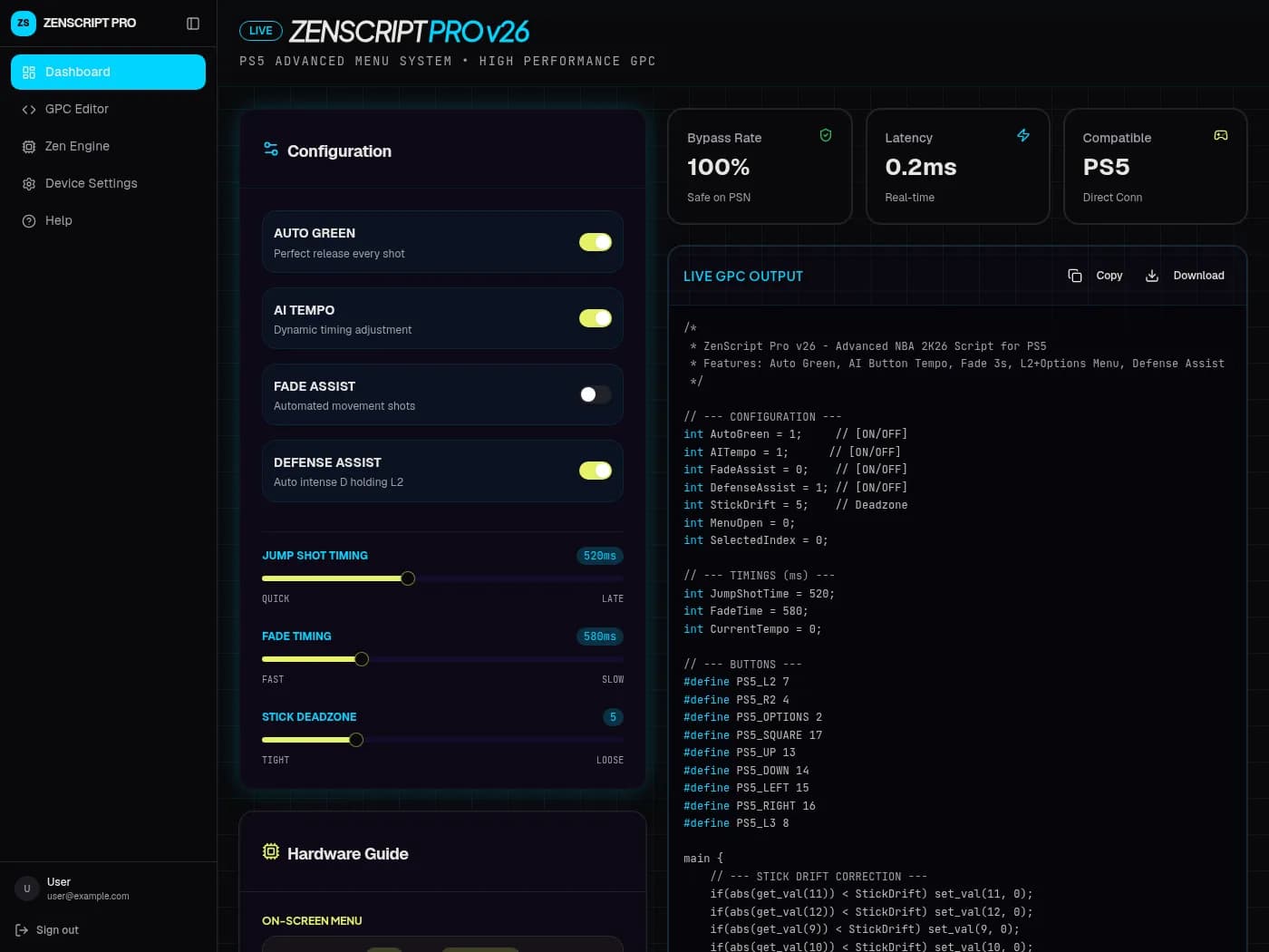 ZenScript Pro Menu
