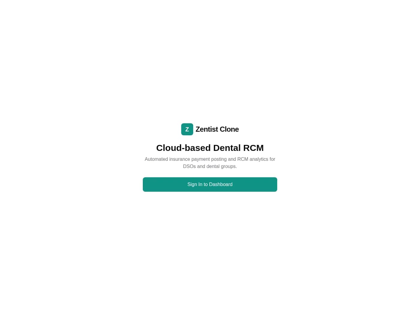 Zentist Dashboard Clone
