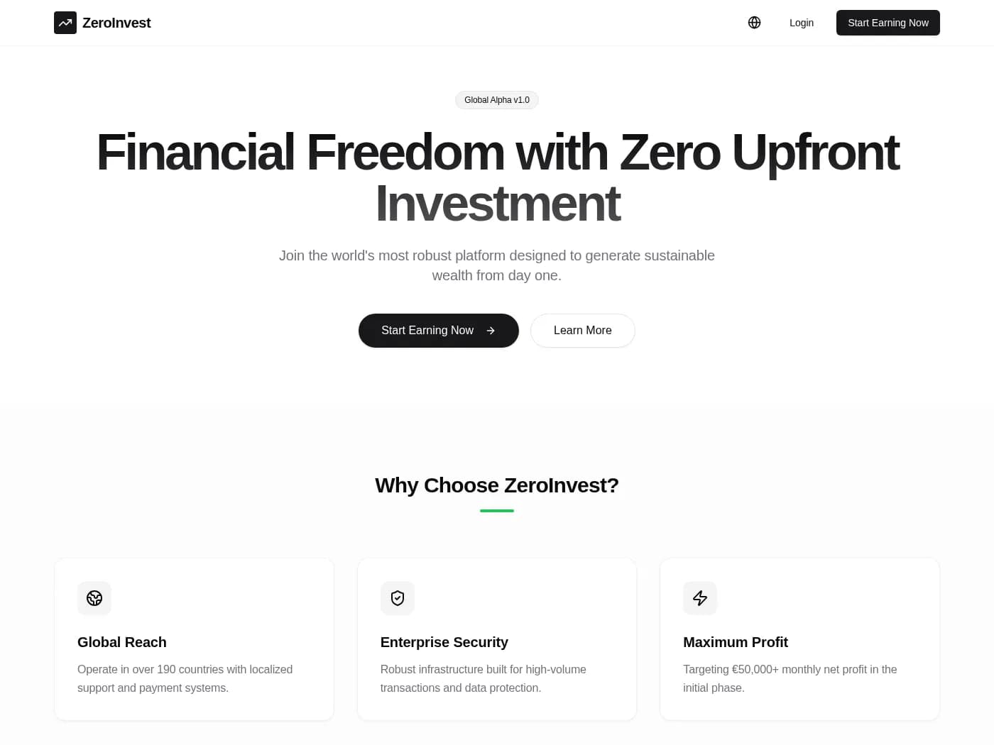 Zero Invest Global Platform