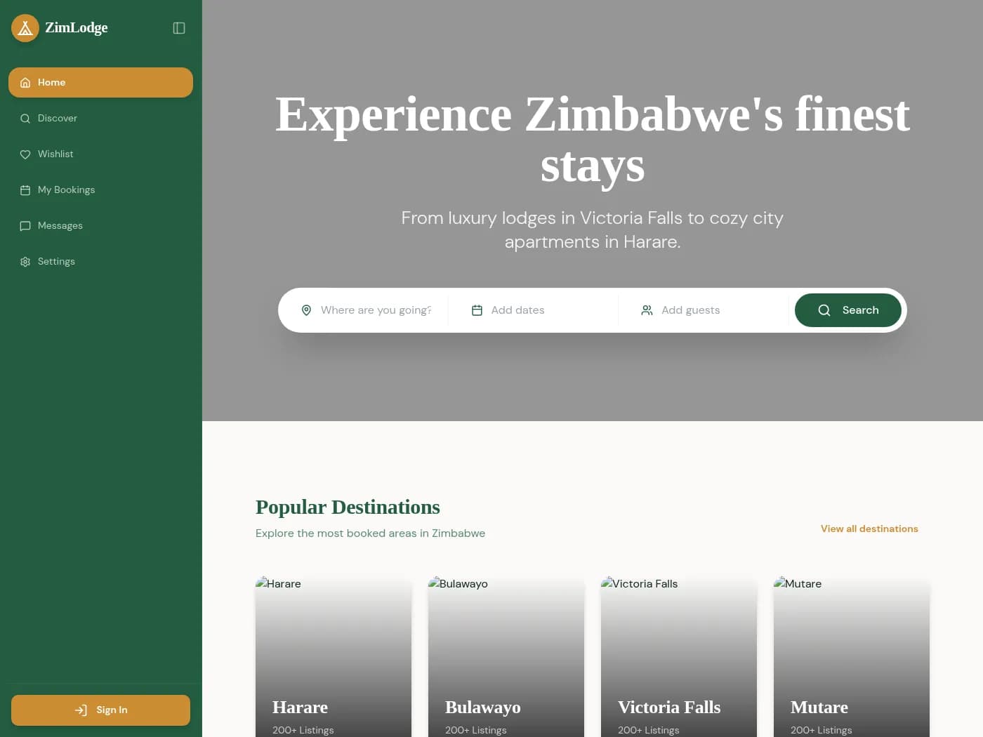 ZimLodge Booking Platform