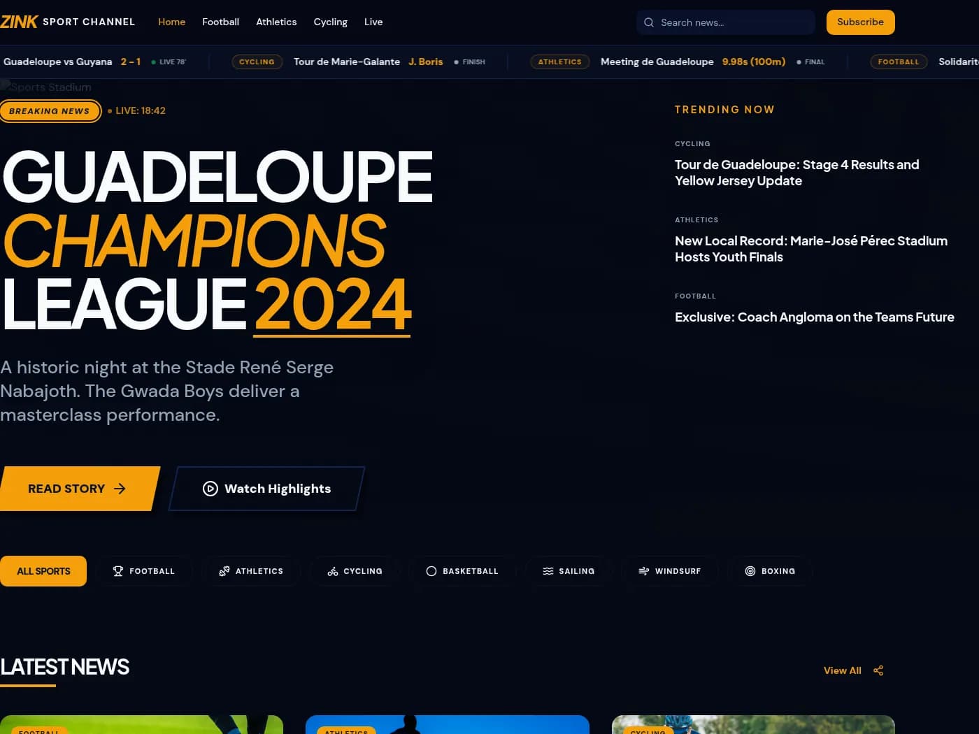 ZINK Sport Channel Site