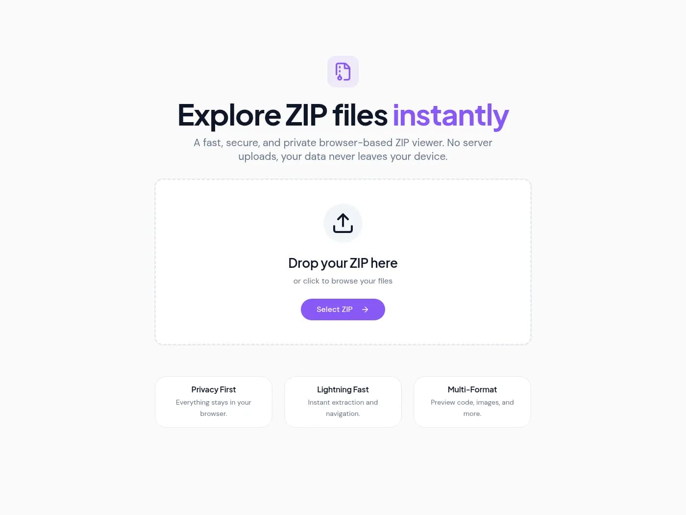 ZipReader Web App