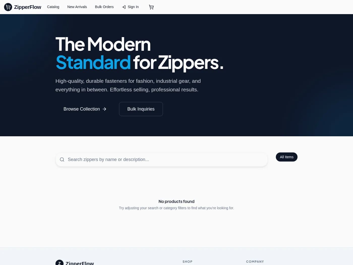 Zipper Storefront