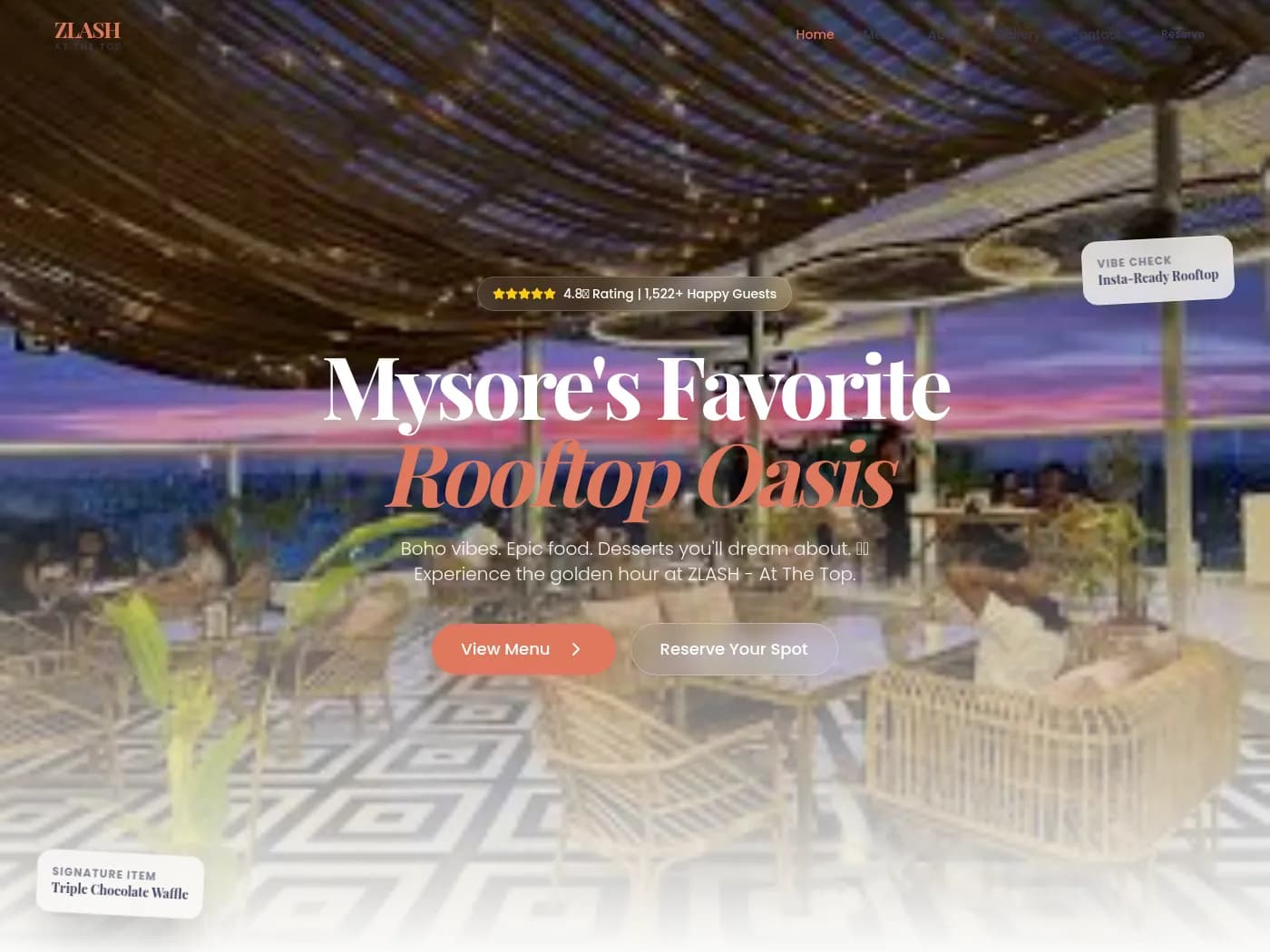 ZLASH Boho Café Site
