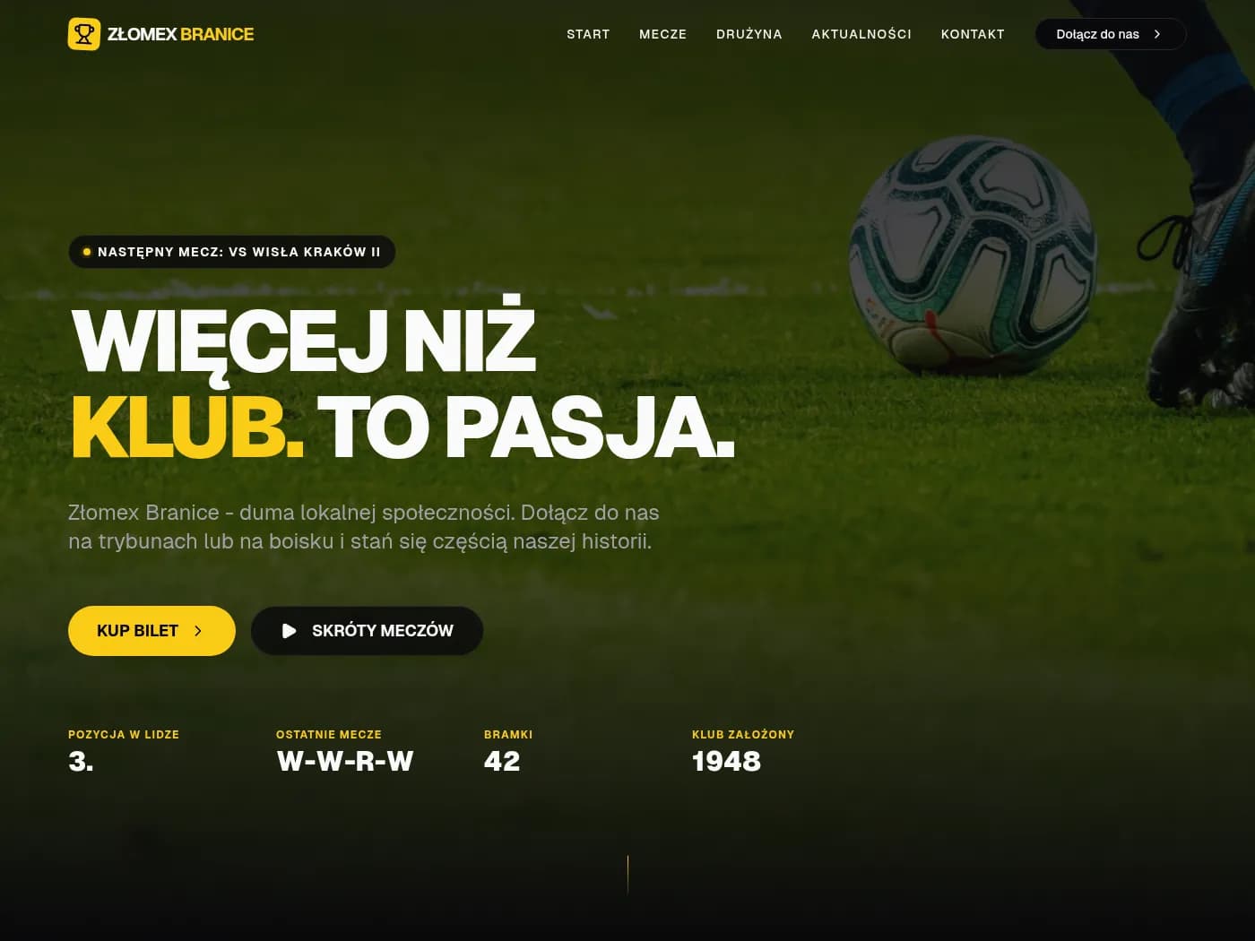 Złomex Branice FC Website