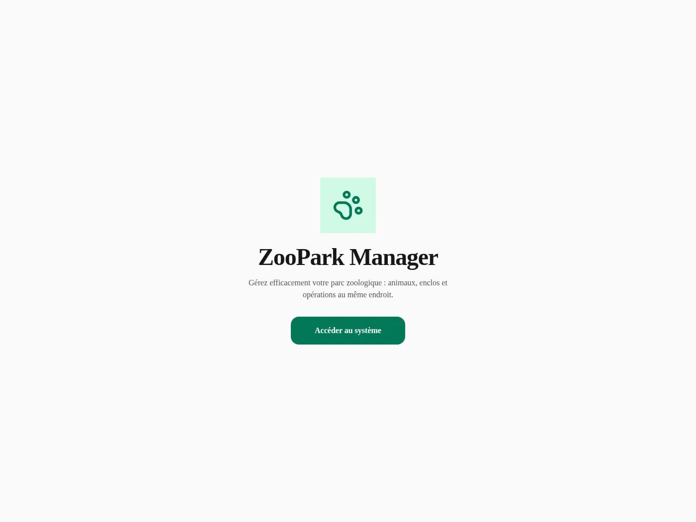 ZooPark Manager