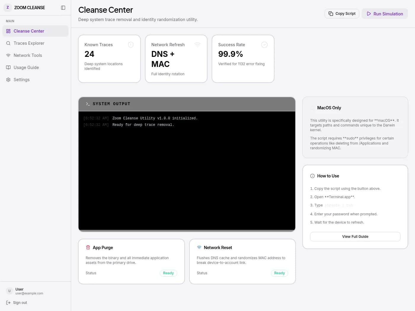 Zoom Cleanse Utility