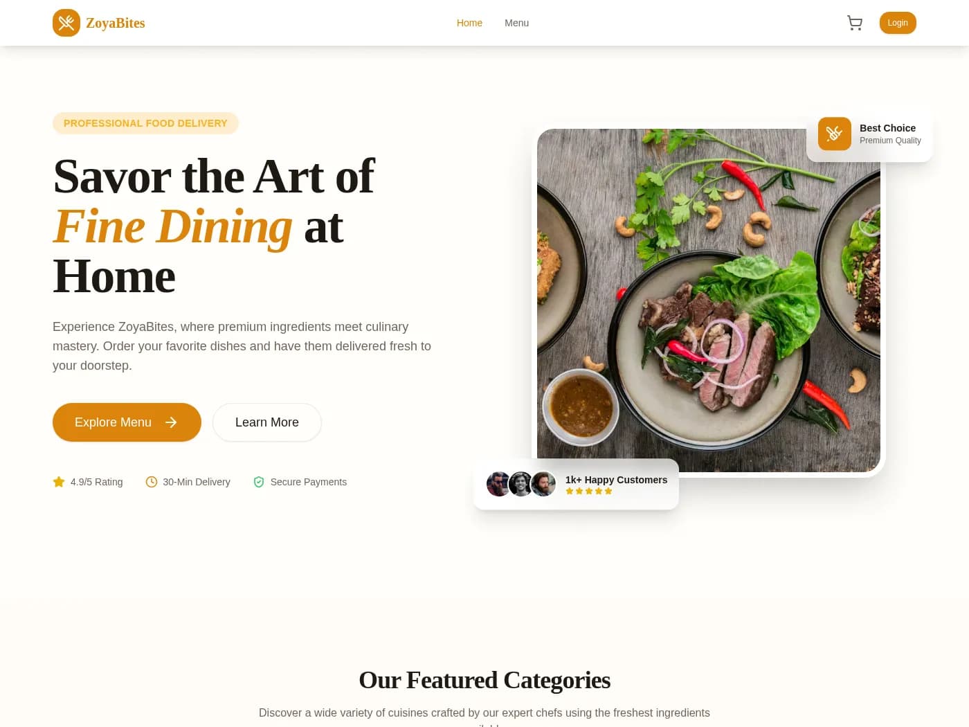 ZoyaBites Food Ordering
