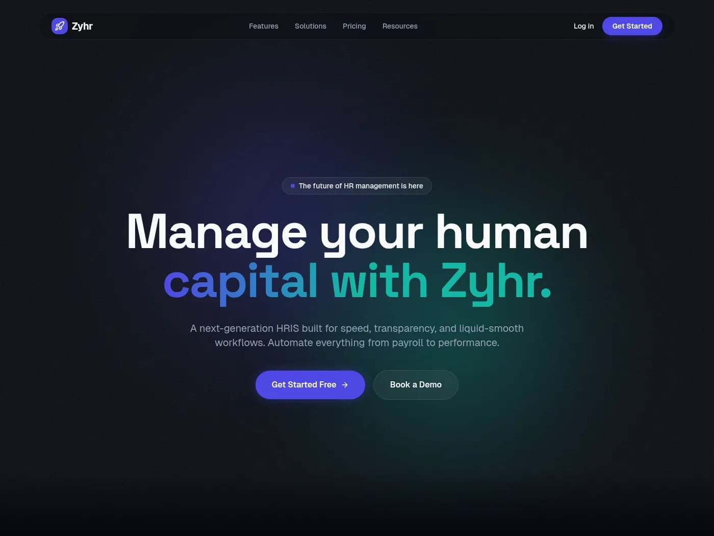 Zyhr Parallax Landing Page