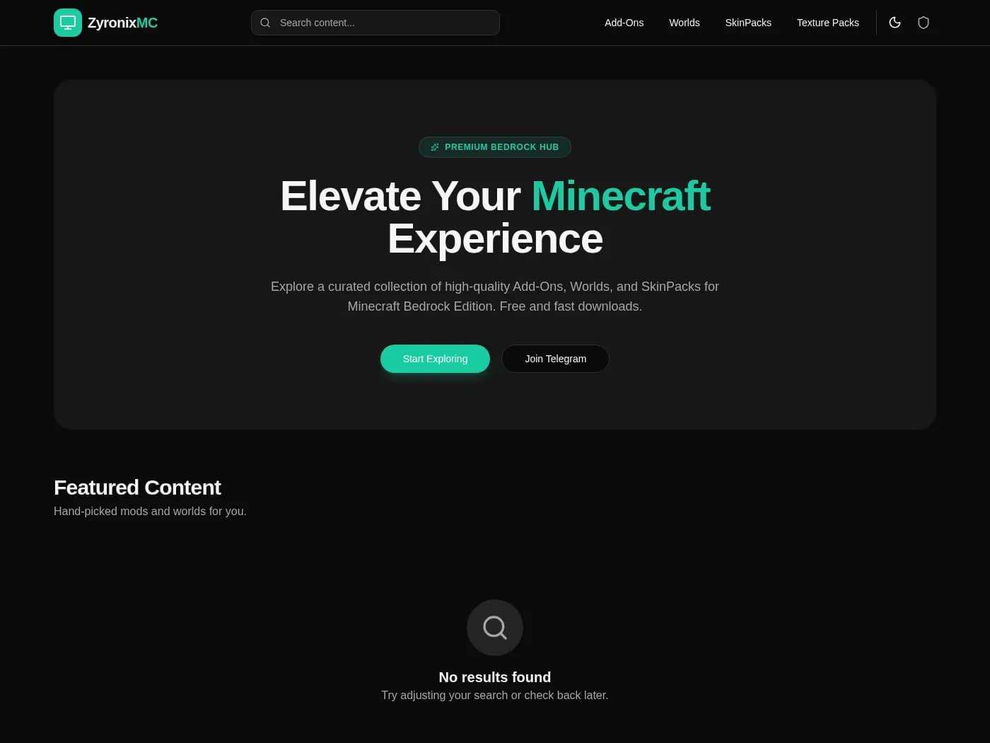ZyronixMC Content Hub