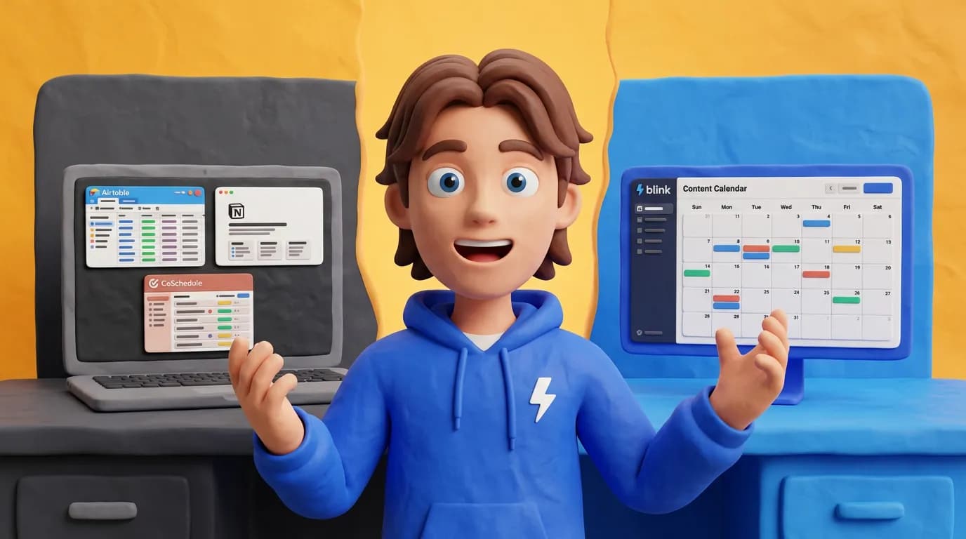 Replace complex SaaS stack with a custom content calendar built on Blink