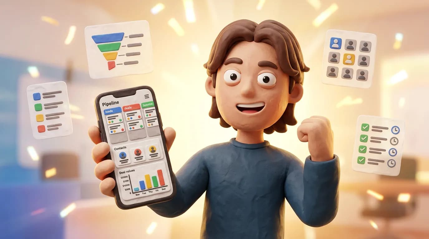 Custom CRM built with Blink: pipeline view, contact database, activity logging — owned by you, no per-seat fees