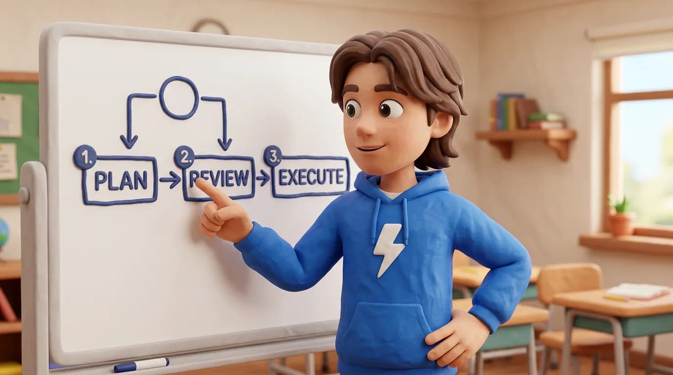 Claude Code plan mode workflow: plan, review, execute