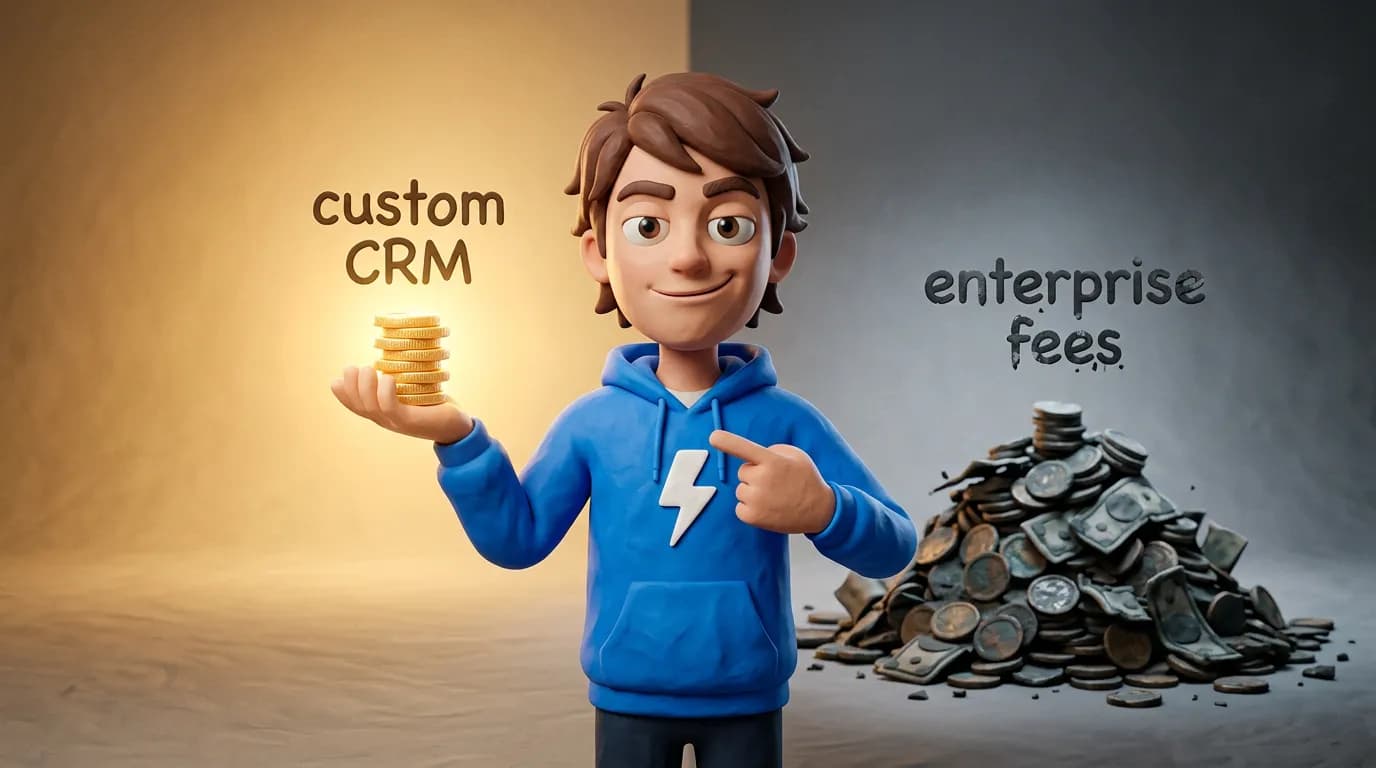 The ROI of building your own CRM vs. paying for Salesforce per seat — savings compound from year one forward