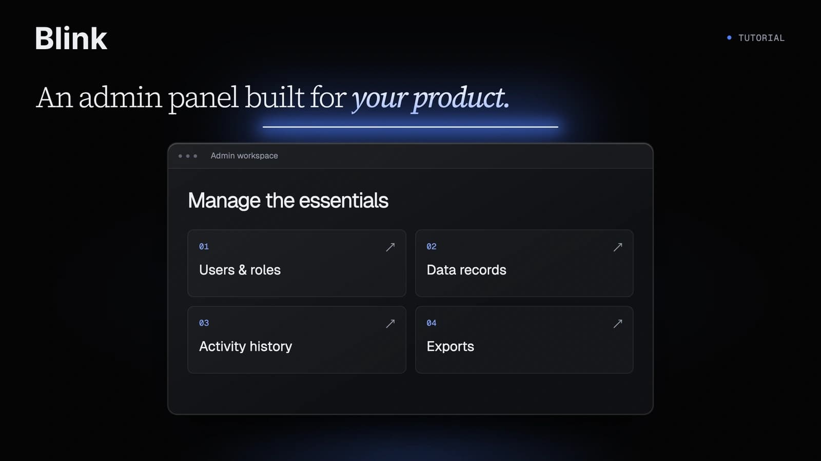 An admin panel built for your product. Build an admin panel. Conceptual illustration.