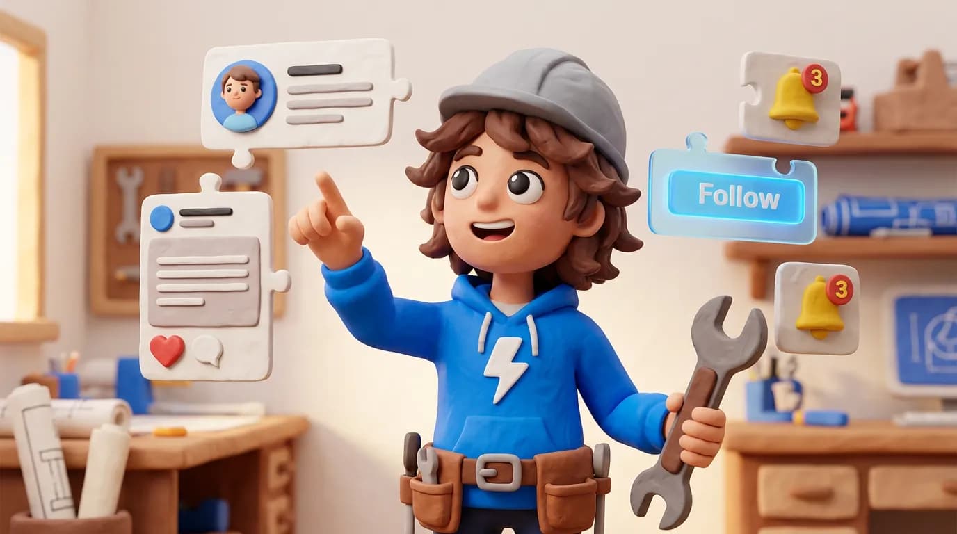 Building a niche community app: profiles, feed, and social interactions assembling automatically