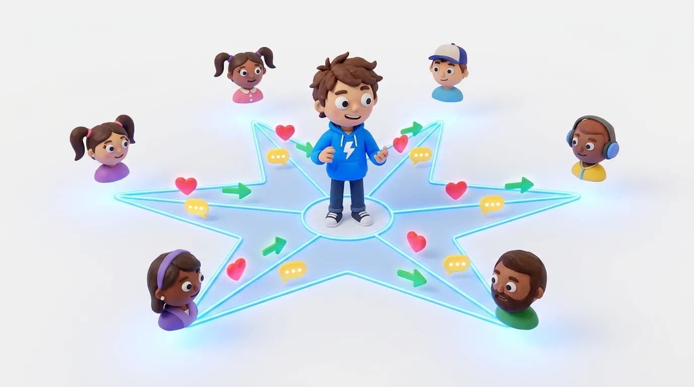 Community app social graph: follows, connections, and real-time notifications all connected