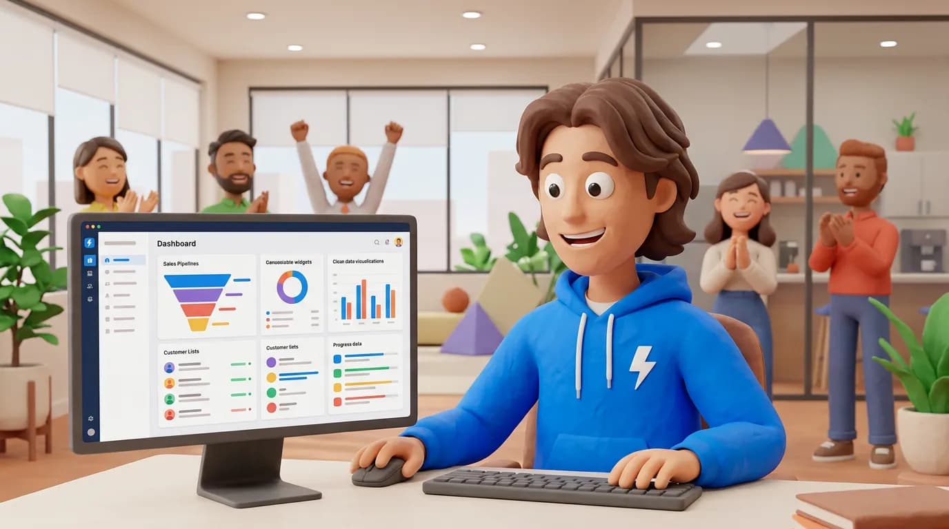 A custom AI-built CRM replacing Salesforce for a 10-person sales team