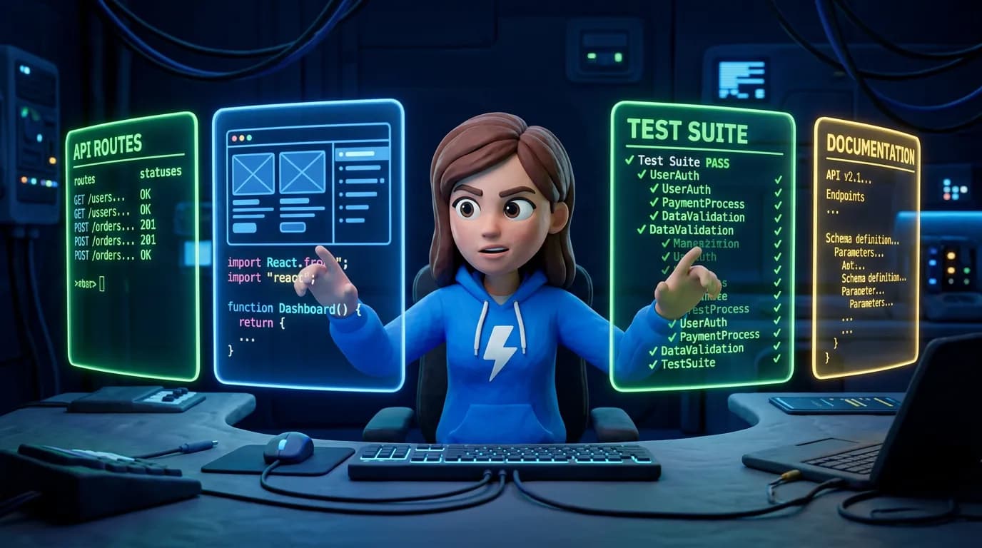 Four parallel AI agents each handling a different part of the same codebase — the multi-agent coding workflow