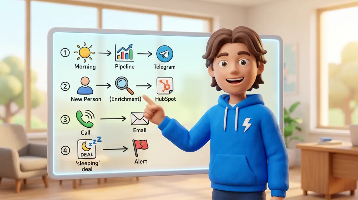 Four key OpenClaw HubSpot automation workflows that replace hours of manual CRM work